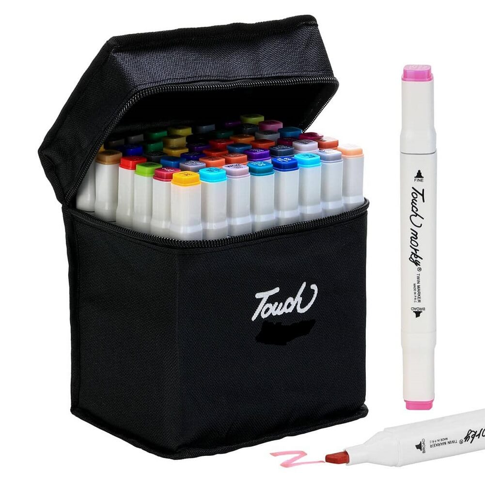 Touchcool 40 Colors Double Tips Marker Pens Set for Painting & Illustr ...