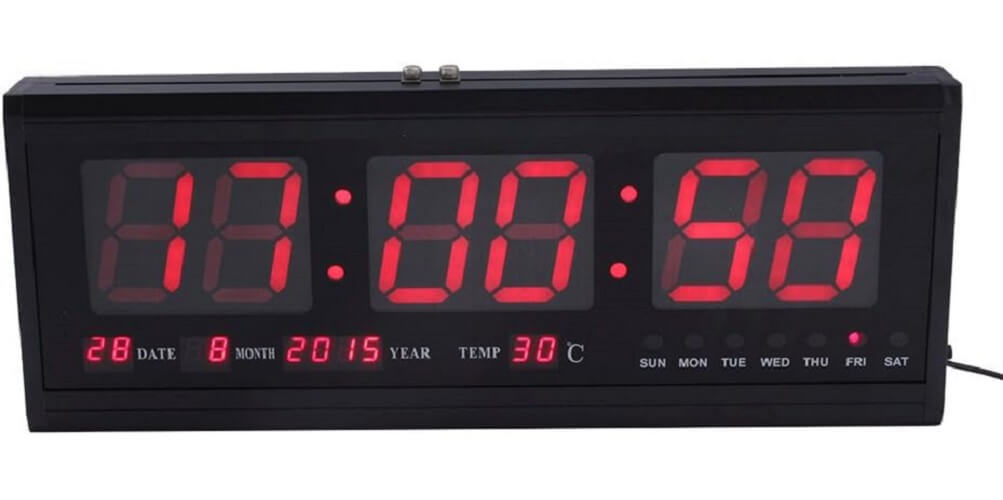 HoTai Large LED Digital Wall Clock 18.9 Inch, Large Red LED Display wi ...