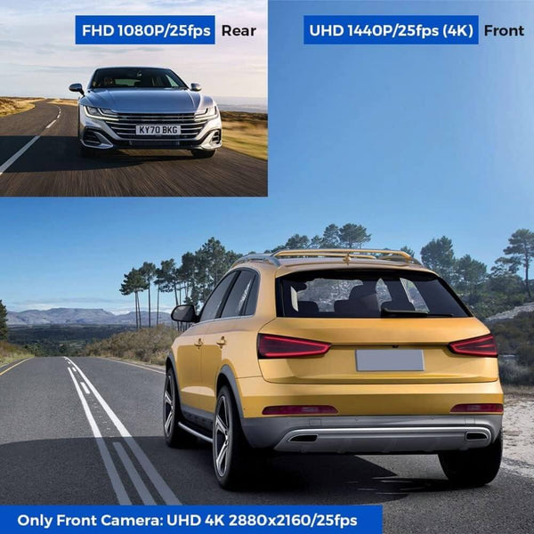 AZDOME M63 Lite 4K Dual Dash Cam 2K+1080P Dashboard Camera with GPS Wi ...