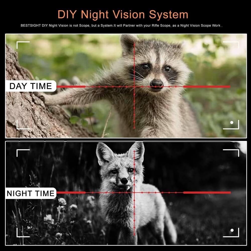 Bestsight Night Vision Rifle Scope, 5" Display Screen with 5W 850NM In ...