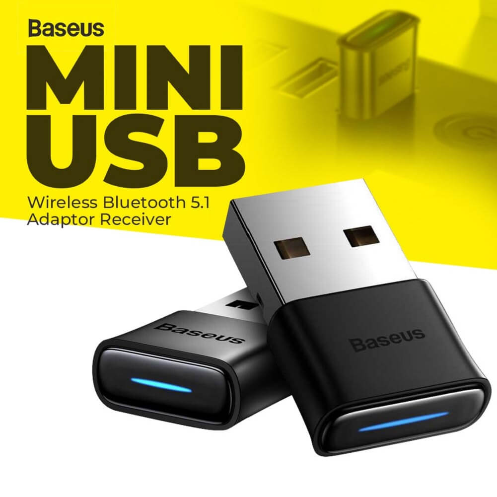 Baseus BA04 Mini Wireless Bluetooth 5.0 Adapter, USB Receiver Dongle ...