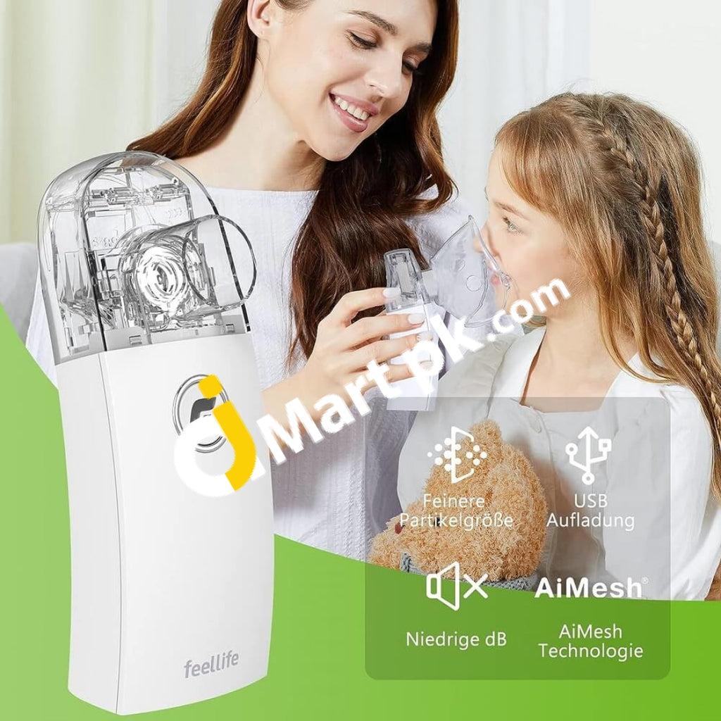 FEELLIFE Portable Mesh Nebulizer, Effective Inhaler for Respiratory Di – ajmartpk