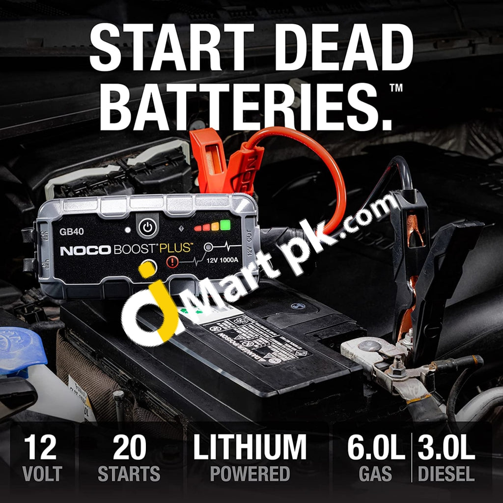 NOCO Genius Boost Plus GB40 1000 Amp 12-Volt Ultra Safe Lithium Jump S ...