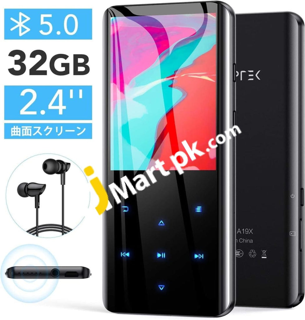 AGPTEK Bluetooth 5.0 2.4 Inch Curved Screen 32GB MP3 Music Player with ...