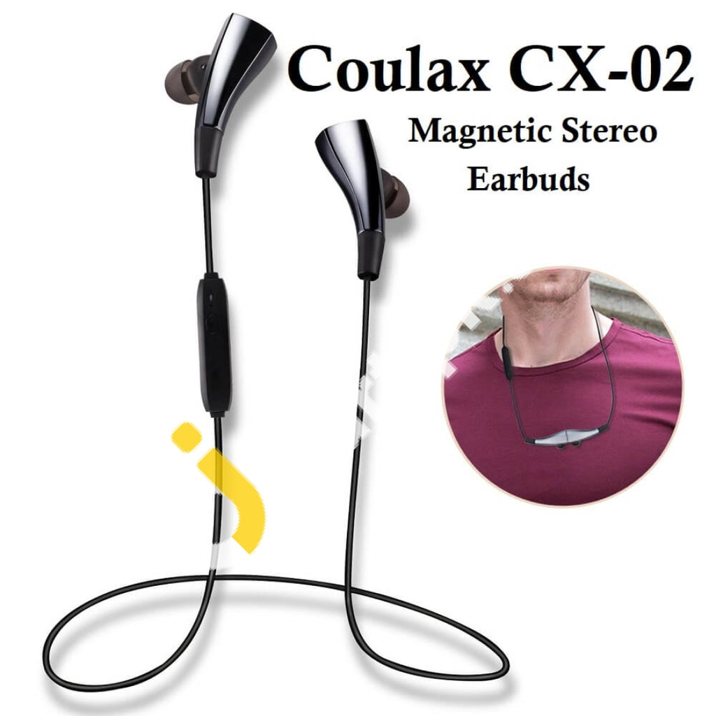 COULAX CX02 Bluetooth 4.1 Stereo Earbuds, Wireless Magnetic Earbuds - – AJMart.PK