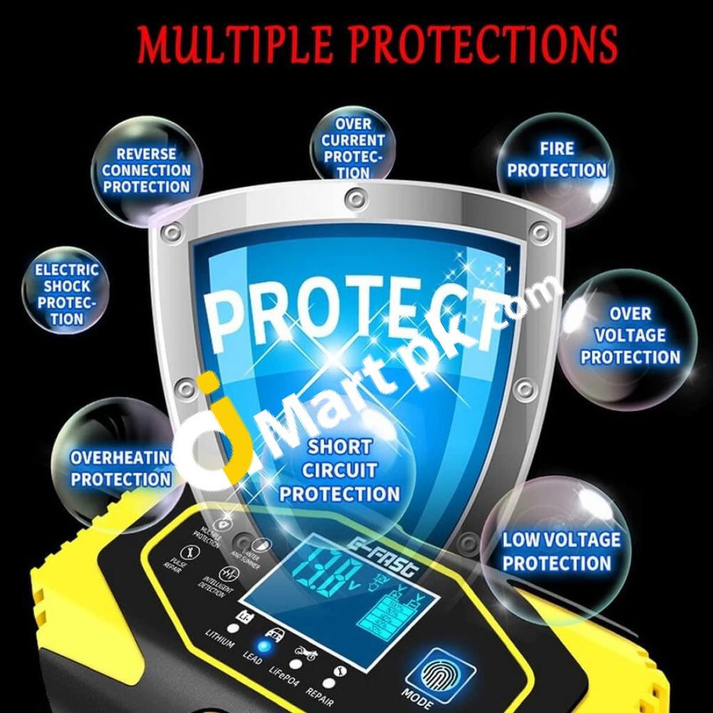 E-FAST Automatic Battery Charger & Maintainer, 12V 6A / 24V 3A, Smart ...