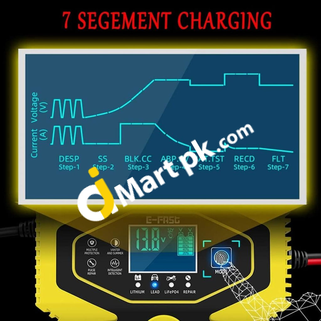 E-FAST Automatic Battery Charger & Maintainer, 12V 6A / 24V 3A, Smart ...