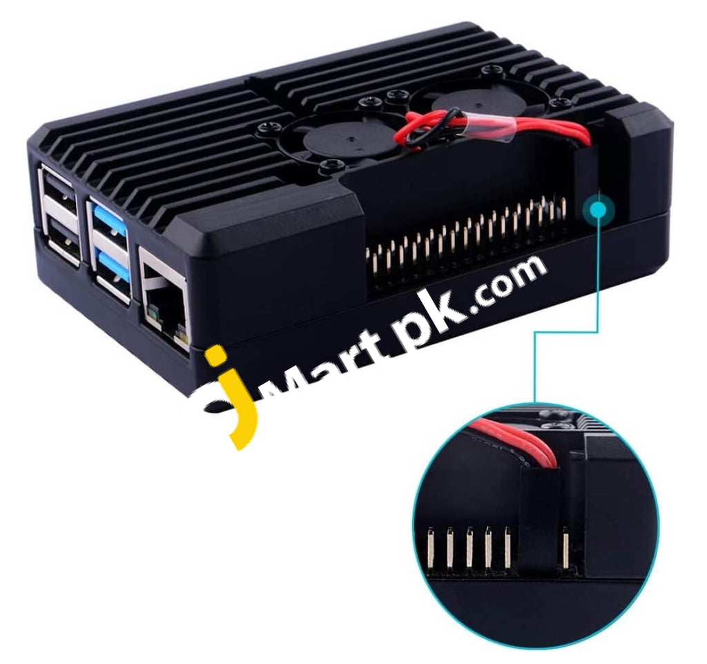 GeeekPi Raspberry Pi 4 Armor Case V2.0 Series with Dual Fan, Aluminum ...