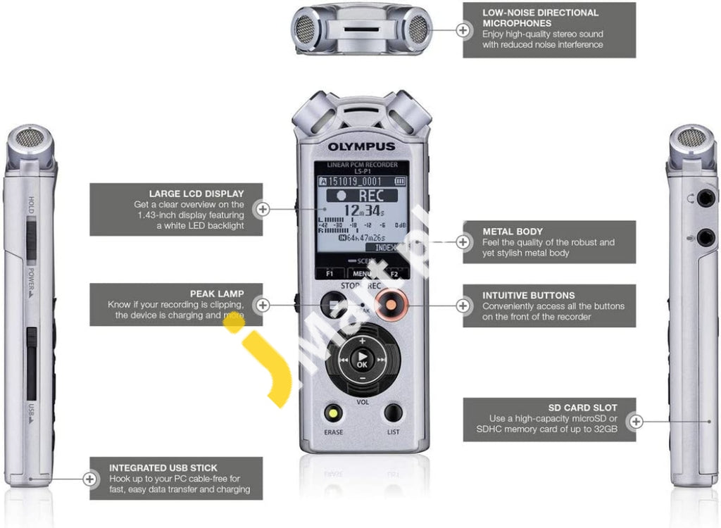 Olympus Hi-Res Digital Audio Recorder with Directional Stereo Micropho ...