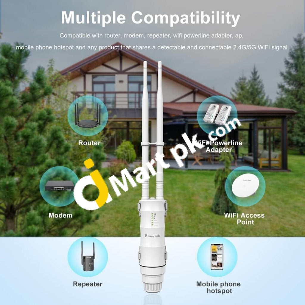 WAVLINK AC600 Outdoor WiFi Range Extender With PoE, Dual Band 2.4 + 5G ...