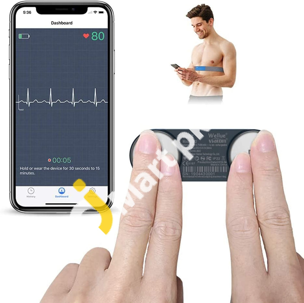 Wellue Duoek™ Portable EKG Monitor / Wellue Heart Monitor, Bluetooth H ...